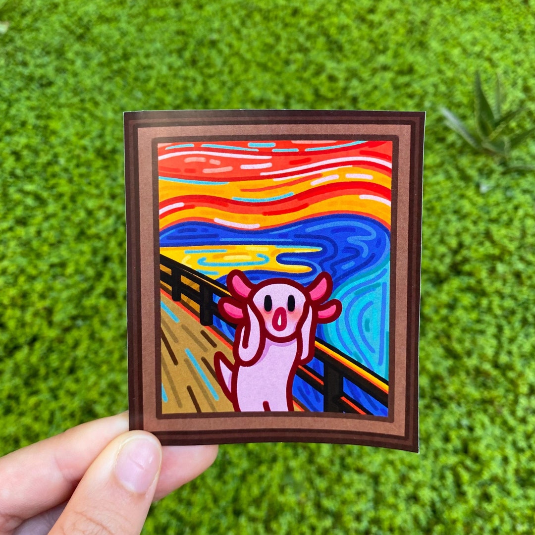 The Scream by Edvard Munch Sticker / Axolotl Sticker / Cute Animal ...