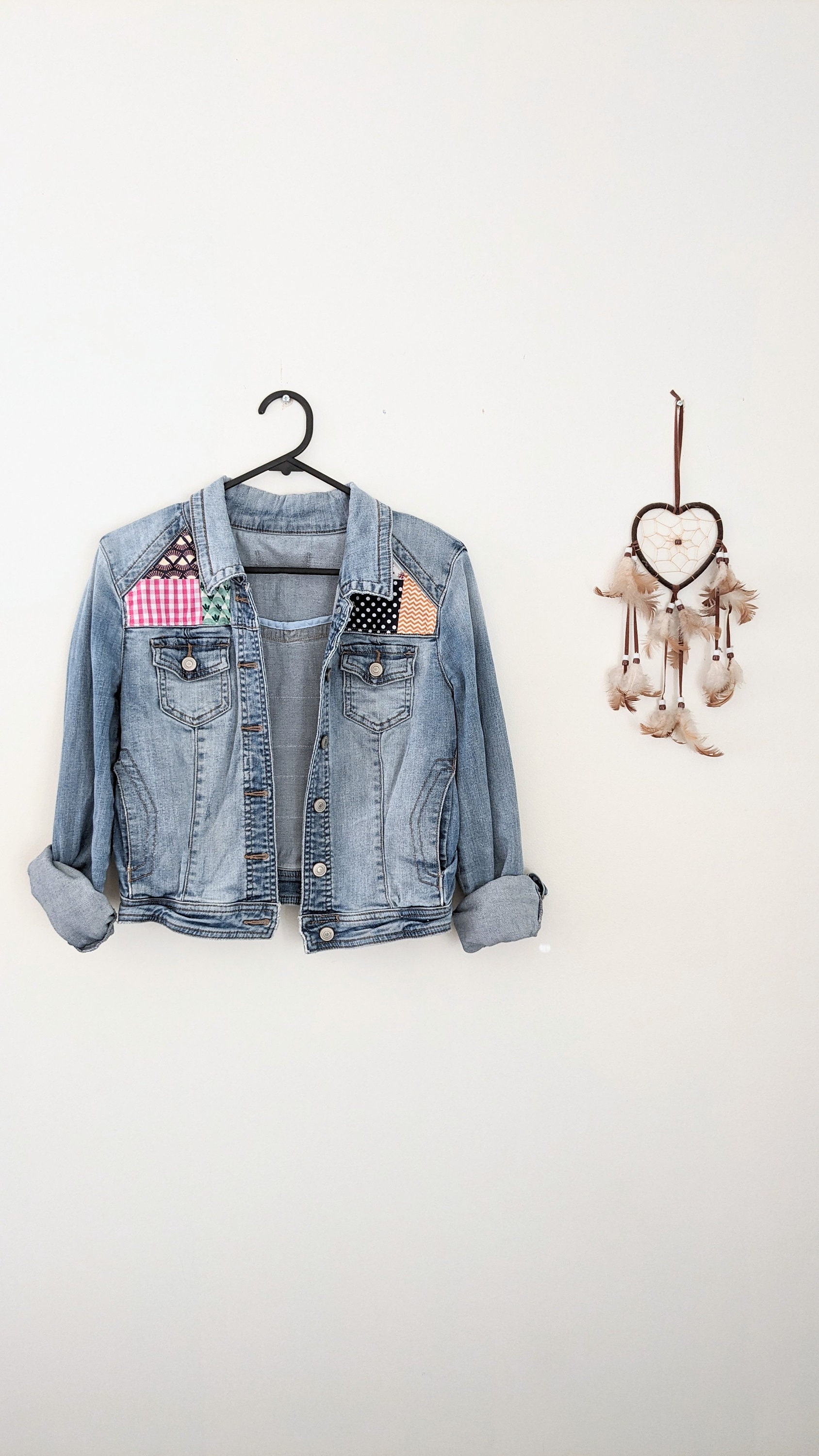 Upcycled Patchwork Denim Jacket - Sustainable Fashion - Etsy