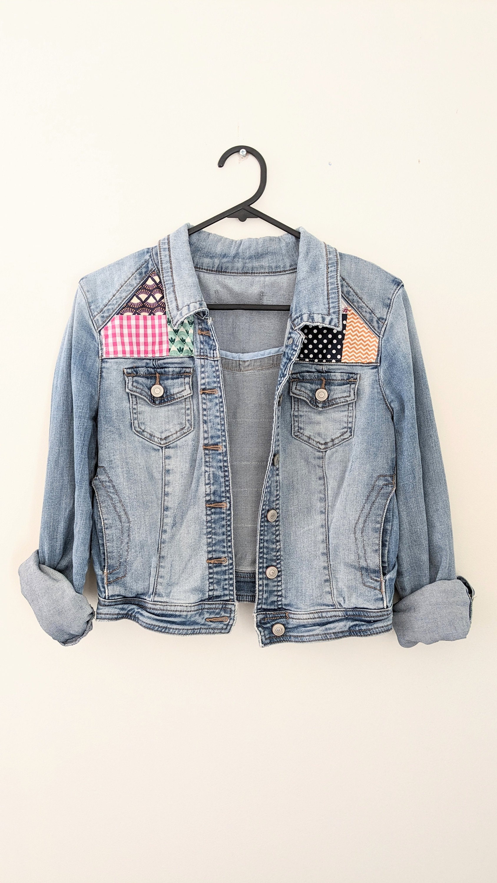 Upcycled Patchwork Denim Jacket - Sustainable Fashion - Etsy