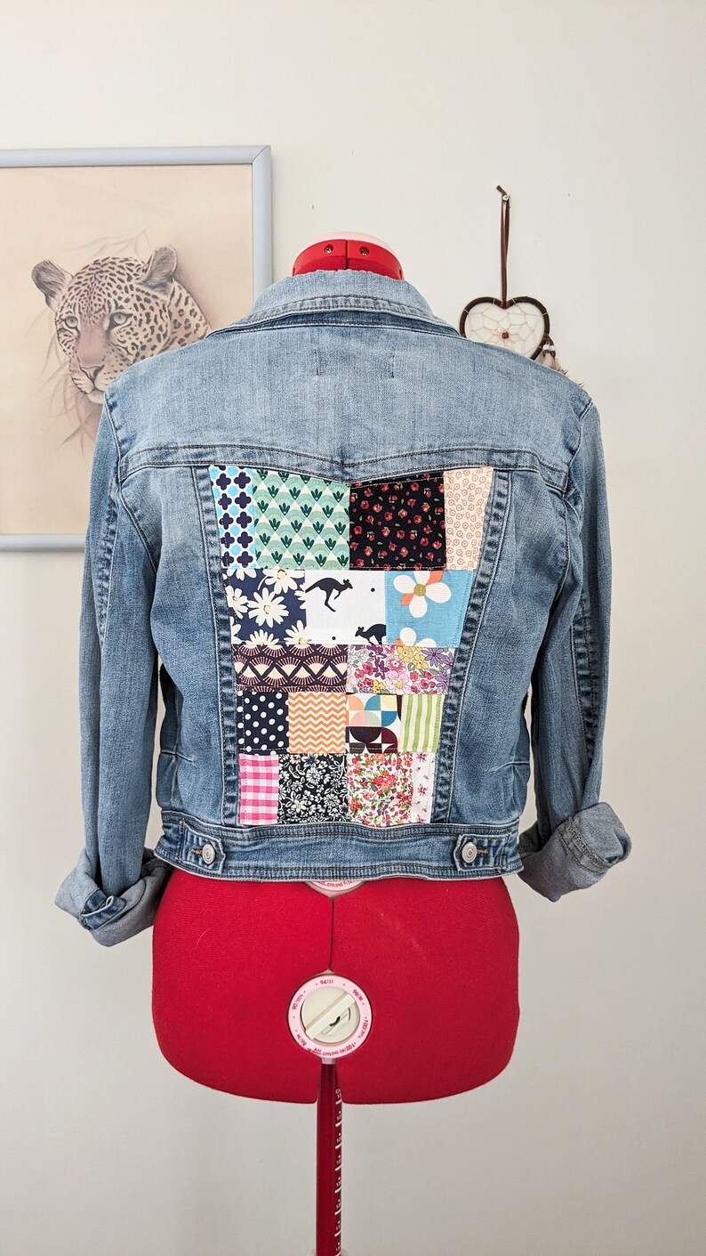 Upcycled Patchwork Denim Jacket - Sustainable Fashion - Etsy