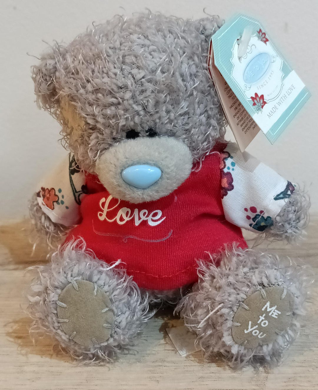 Me to You Tatty Teddy Plush - Adorable 4" Blue Nose Grey Bear in Red ...