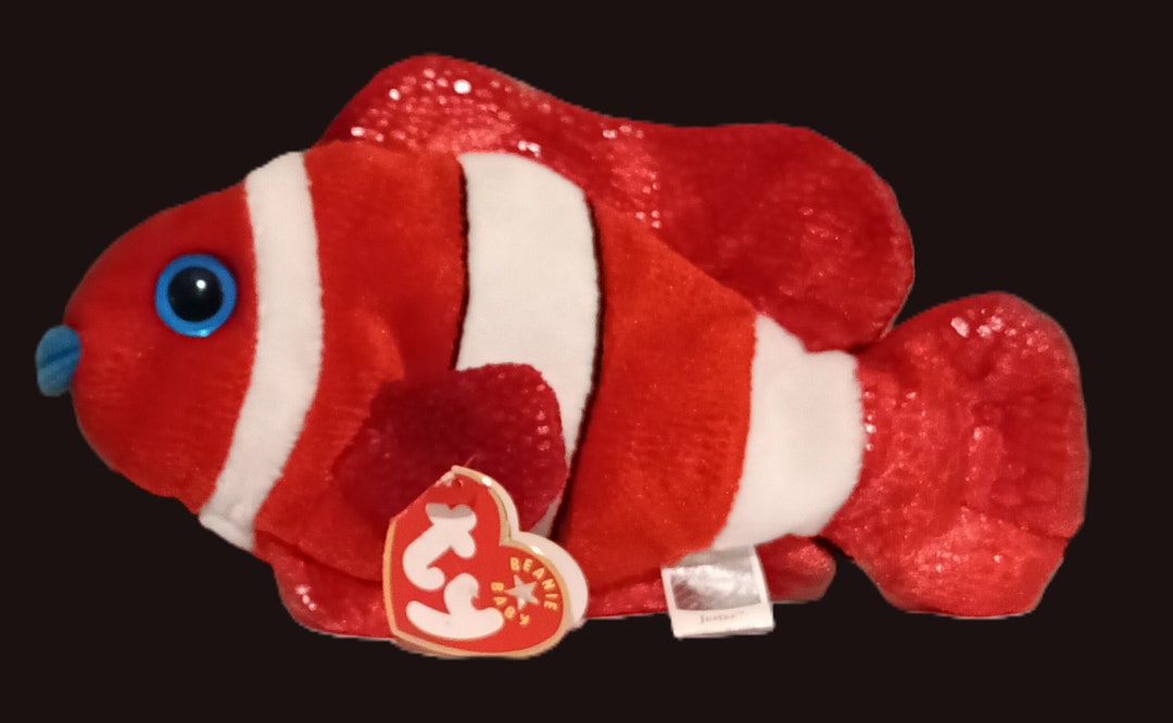 Ty Jester the Clownfish Beanie Baby: Vintage Rare Collectible Plush Toy ...