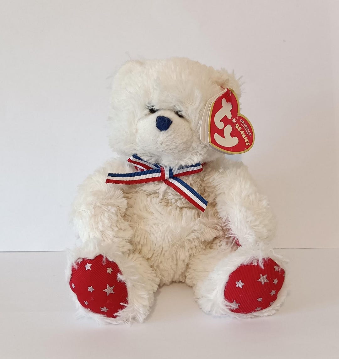 Ty Uncle Sam the Bear Beanie Baby blue Nose - Etsy