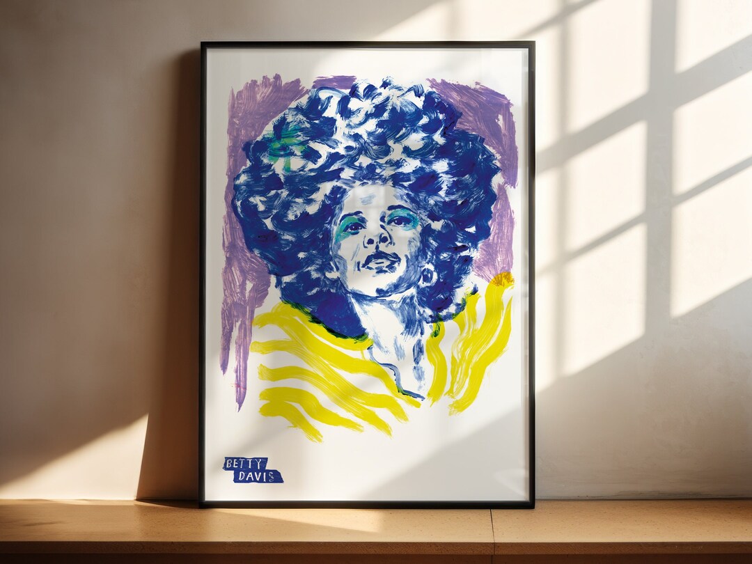 Art Print “betty Davis” Portrait Illustration by Katharina Langer - Etsy