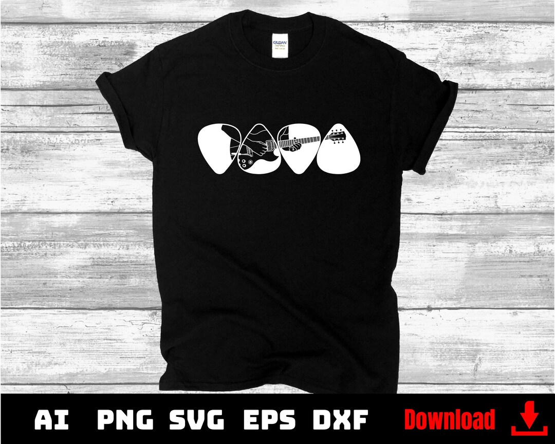 Acoustic Guitar Pick Svg, Guitar Head Svg, Graphic Guitar Art Digital ...