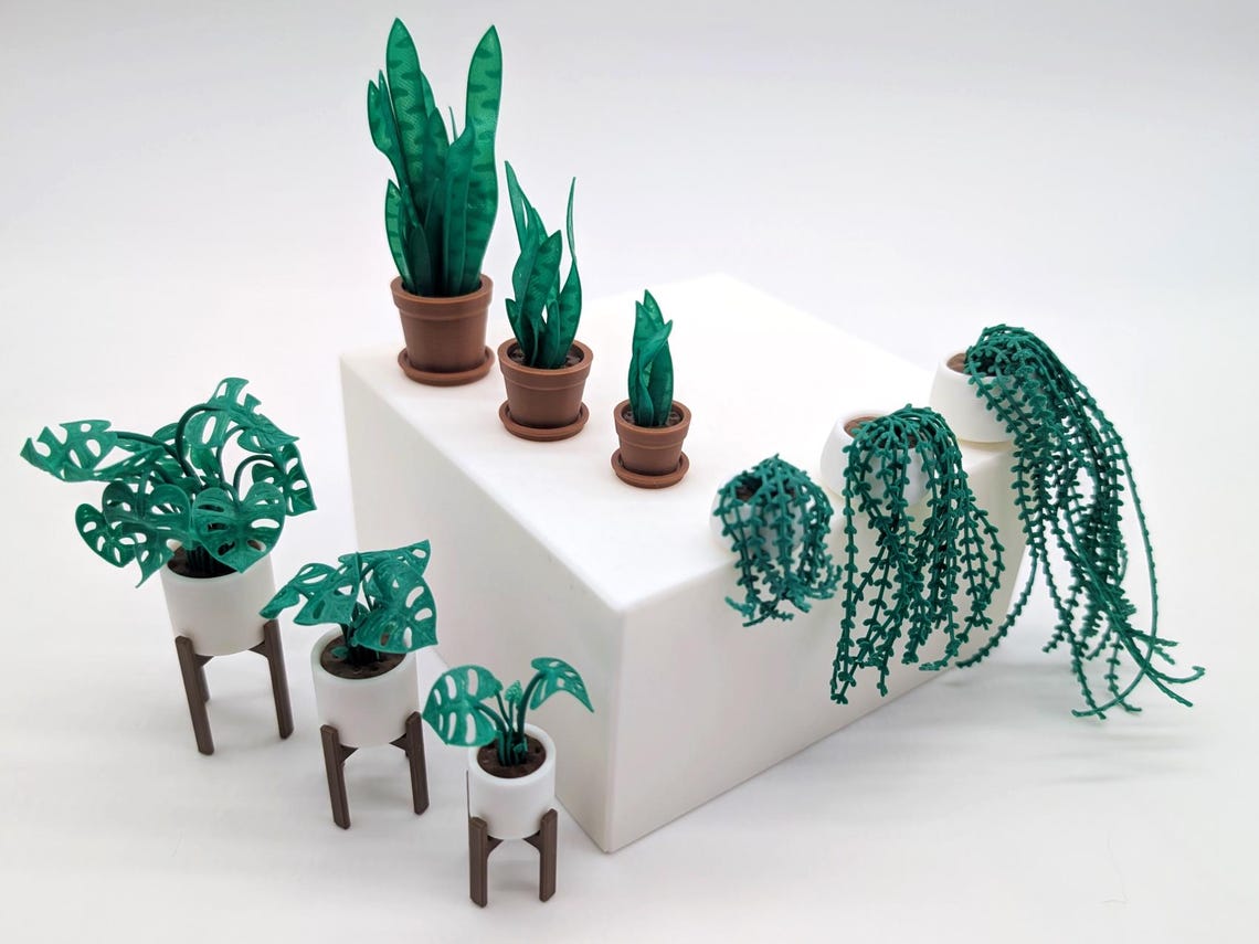 Miniature Potted Plant Set: Tiny Garden Decor With Stilts - Etsy