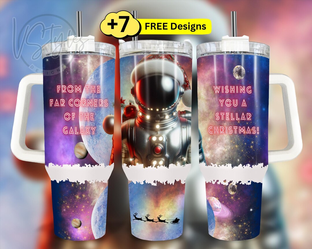Cosmic Santa 40 Oz Tumbler Wrap, Sublimation Tumbler Designs, Christmas ...