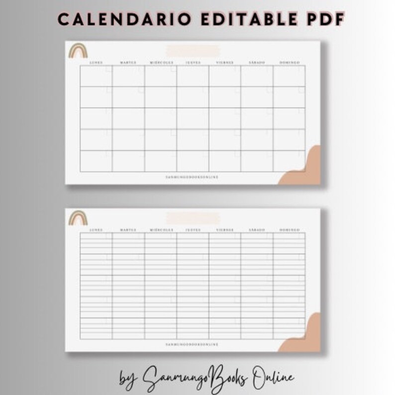 EDITABLE and PRINTABLE CALENDAR in PDF/A4 Horizontal Format/with or ...