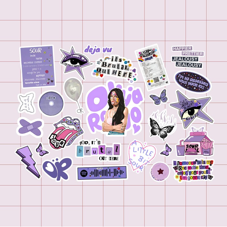 Mixed Olivia Rodrigo Stickers | Sour Tour | Guts Stickers | Olivia Fan ...