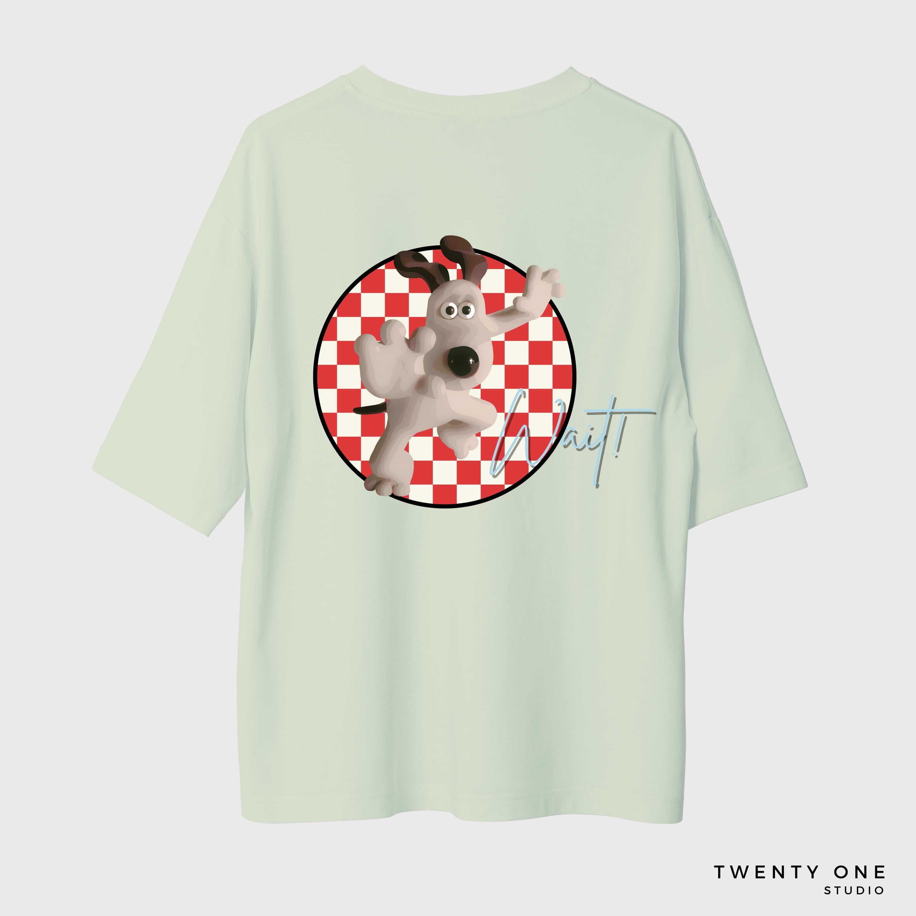 Wallace and Gromit "wait!" Shirt Design | Retro Cartoon Sublimation PNG ...