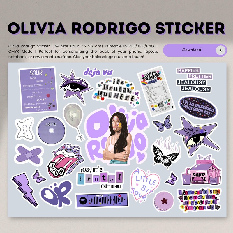 Olivia Rodrigo Stickers - Etsy