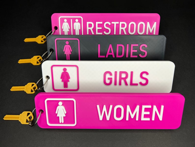 Large Restroom Keychain, Oversized Bathroom Pass, Giant Toilet Key Ring ...