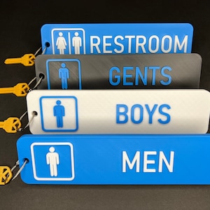 Large Restroom Keychain, Oversized Bathroom Pass, Giant Toilet Key Ring ...