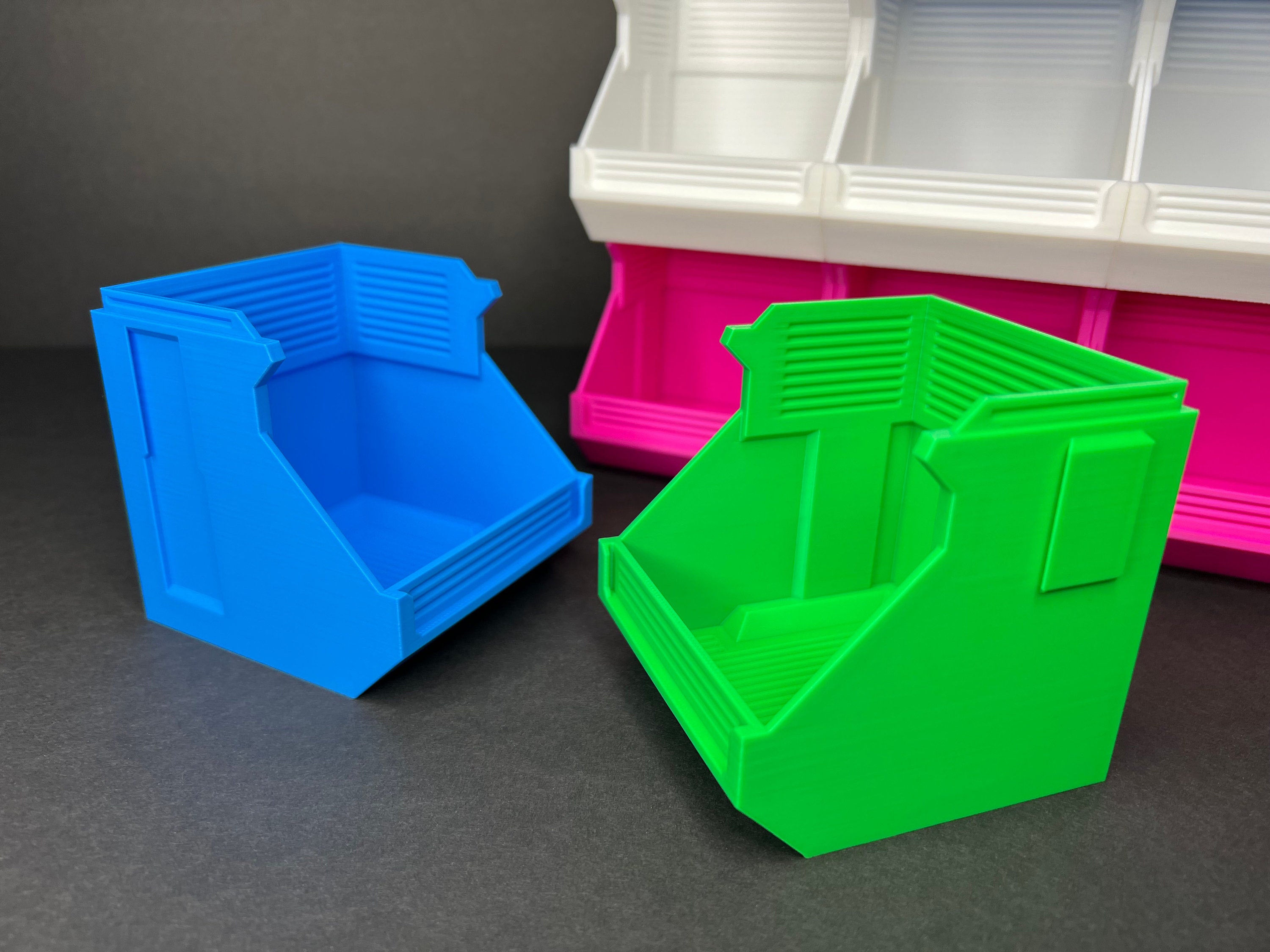 Stackable Organizer Bins 9-pack, Small Parts Storage, Desk Organizer ...