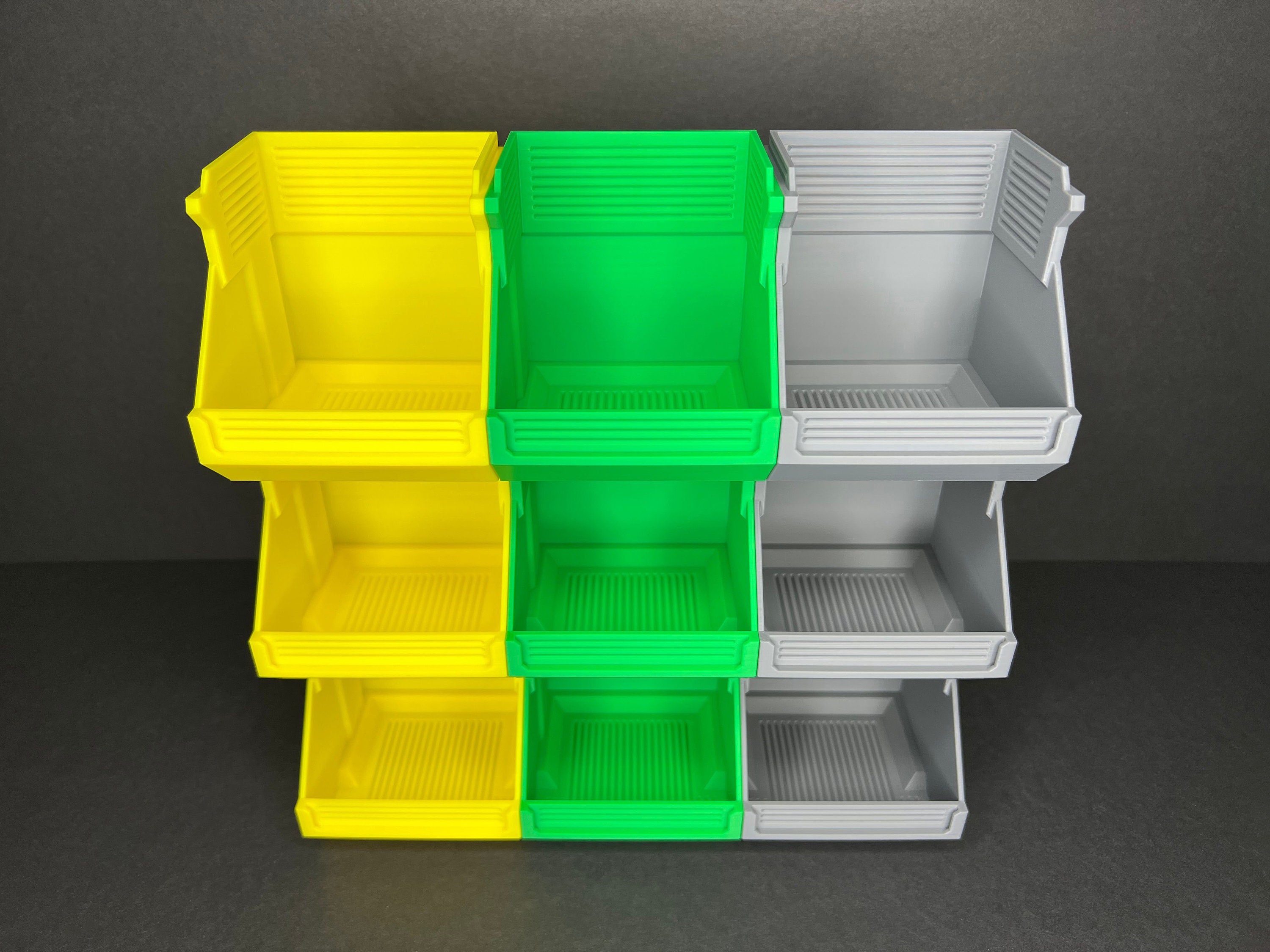 Stackable Organizer Bins 9-pack, Small Parts Storage, Desk Organizer ...