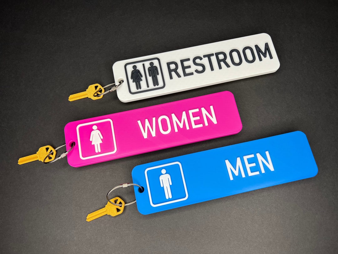 Large Restroom Keychain, Oversized Bathroom Pass, Giant Toilet Key Ring ...