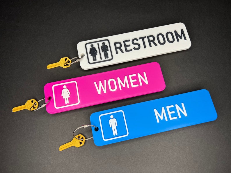 Large Restroom Keychain, Oversized Bathroom Pass, Giant Toilet Key Ring ...