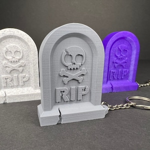 RIP Tombstone Keychain, Rest in Peace Gravestone Key Ring, Halloween ...