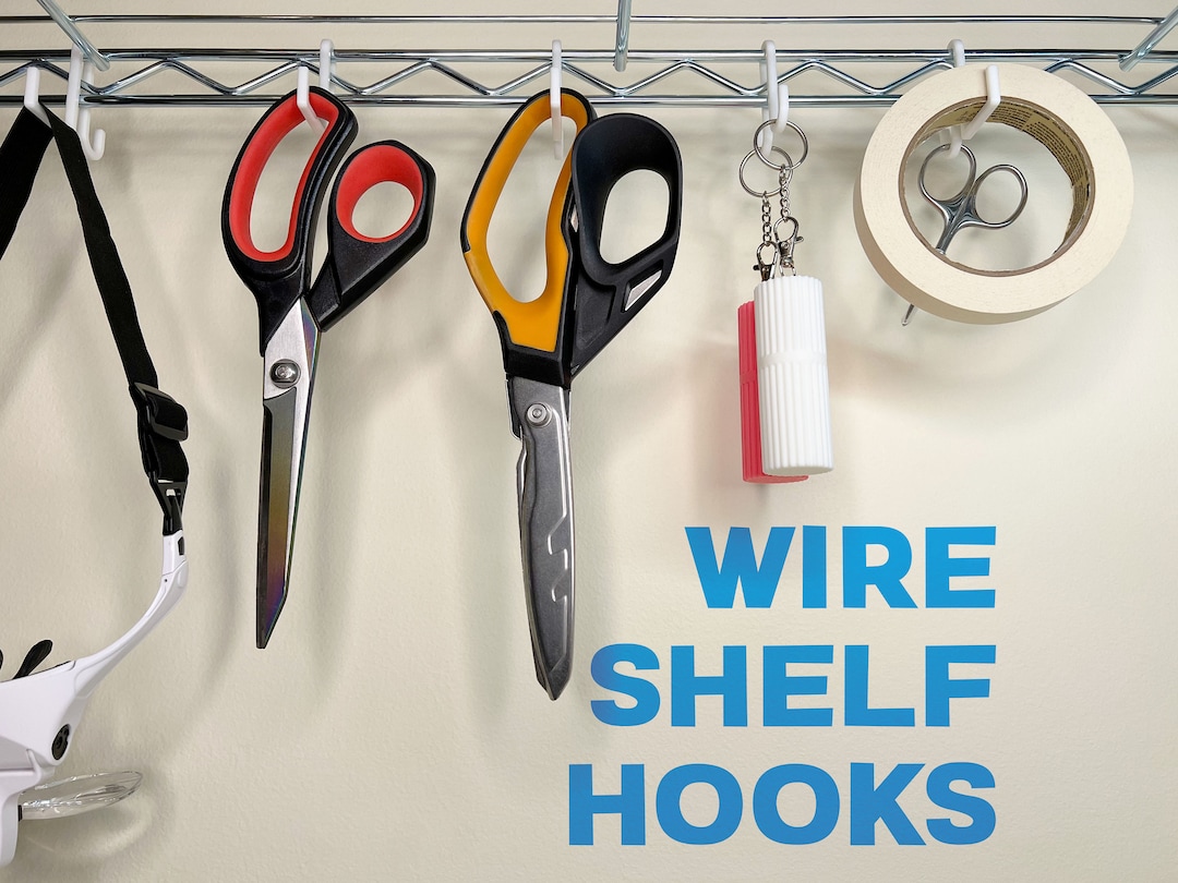 Wire Shelf Hooks (12-pack), Wire Rack Hooks, Chrome Shelf Hooks, Shelf ...