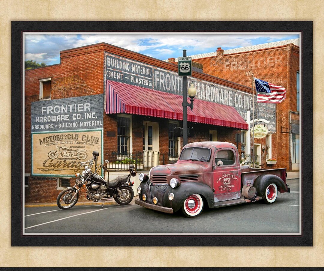 Route 66 Nostalgic Americana Panel - 36" X 43" 4726 - Etsy