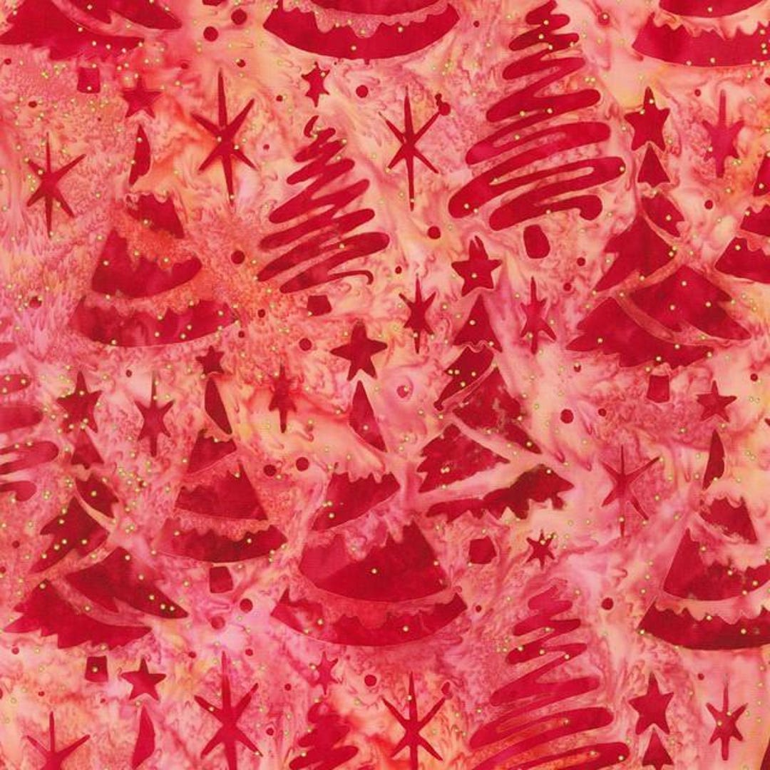 Robert Kaufman Batik Christmastime - Strawberry by THE YARD - Etsy
