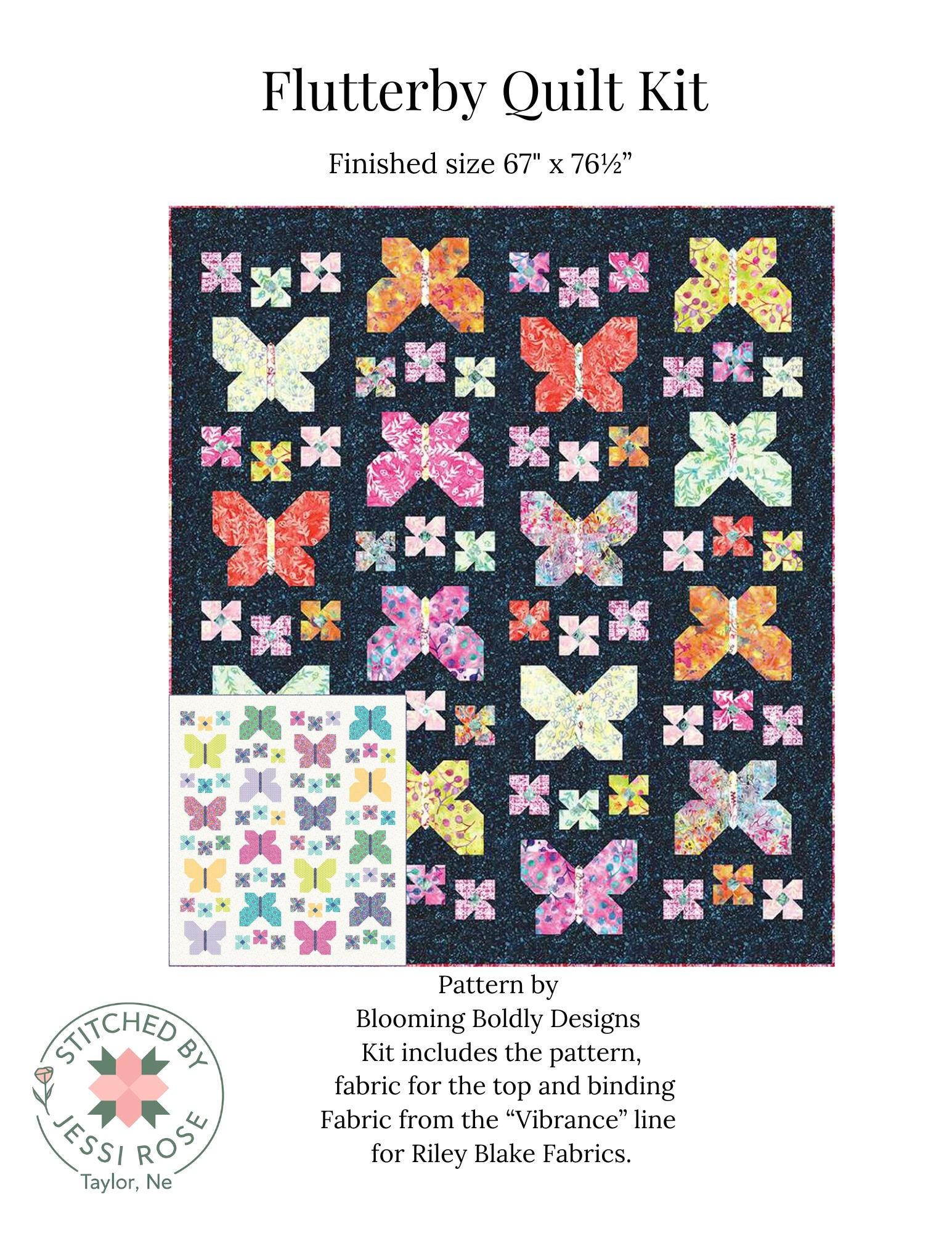 Flutterby Quilt Kit – Dark Version Featuring Vibrance by Riley Blake ...