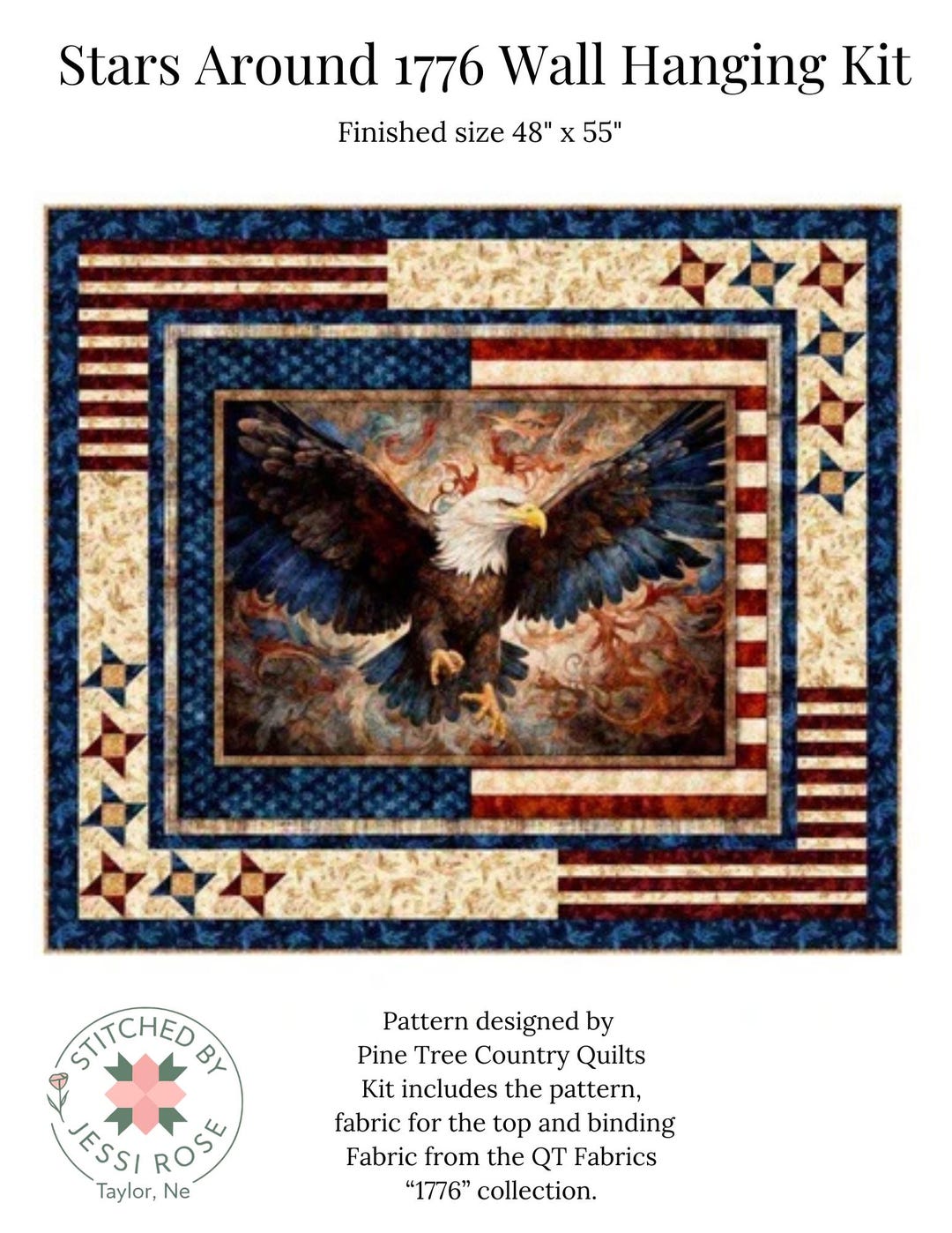 Stars All Around 1776 Wall Hanging Quilt Kit – Patriotic Eagle Design ...