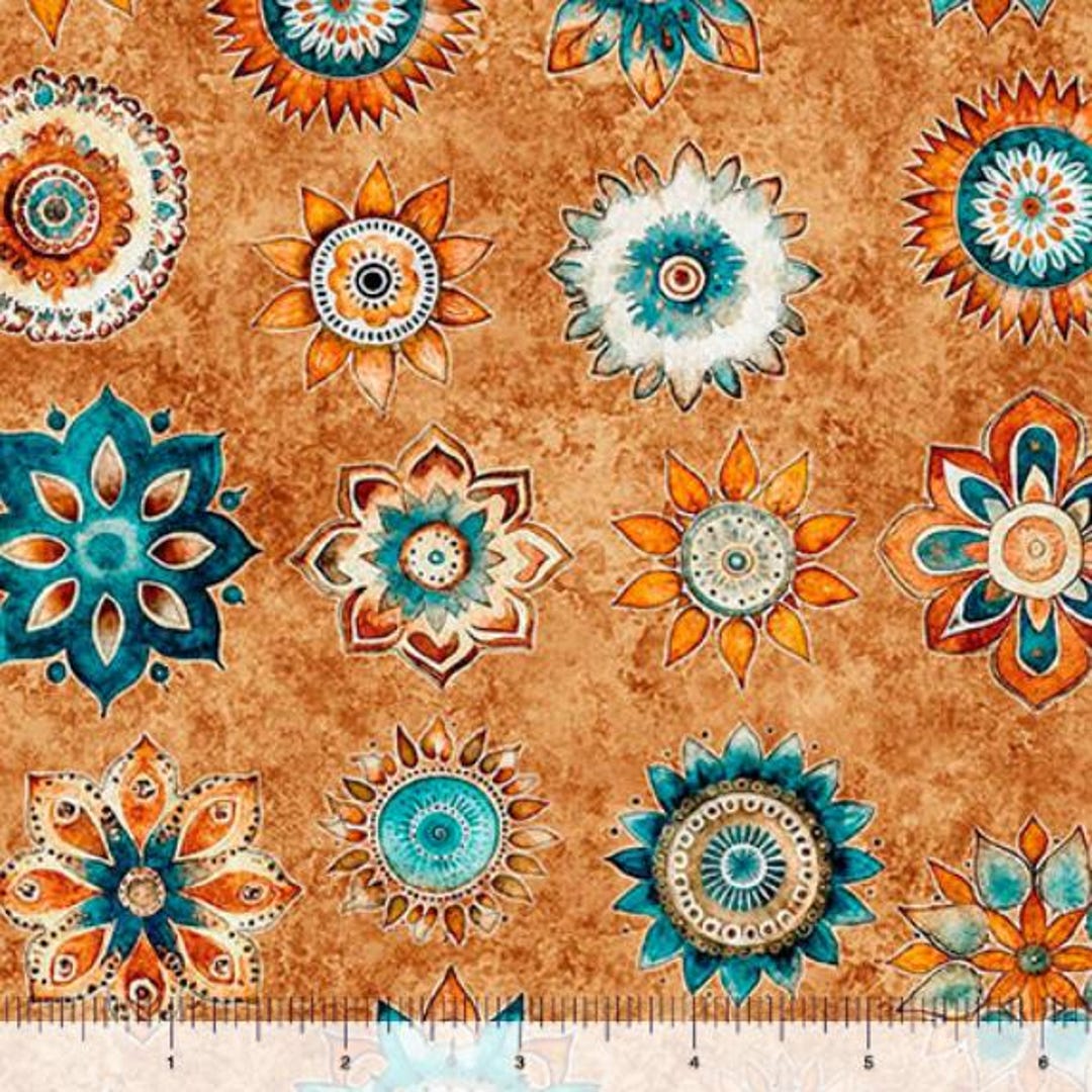 Fabric by the Yard - Born to Run - Mandalas Terracotta by QT Fabrics ...