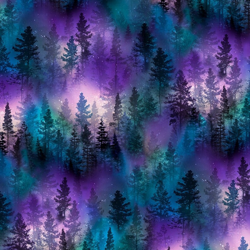 Checker Purple Forest by the Yard - Etsy