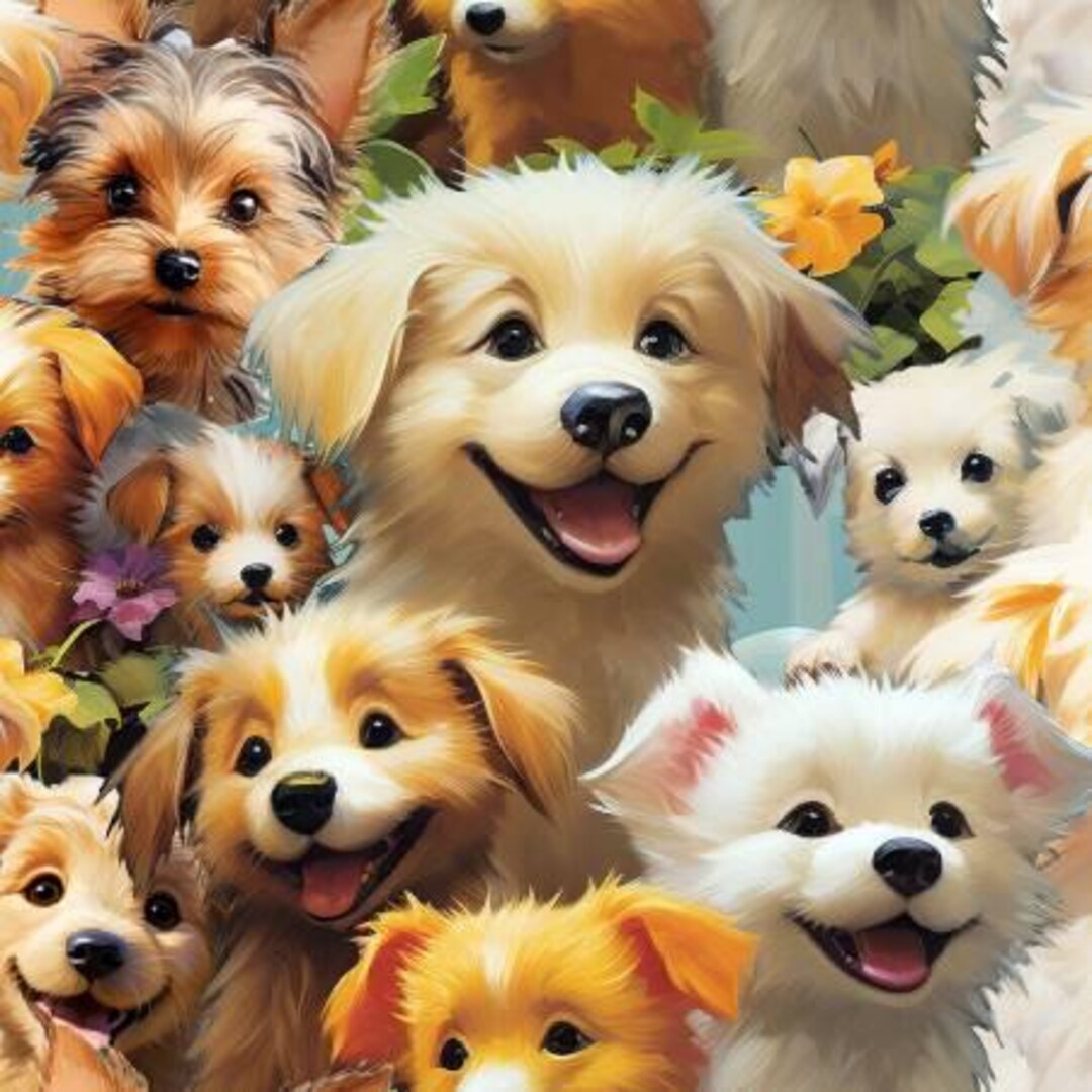Fur-ever Friends - Multi Playful Pups by 3 Wishes by the Yard 3240 - Etsy