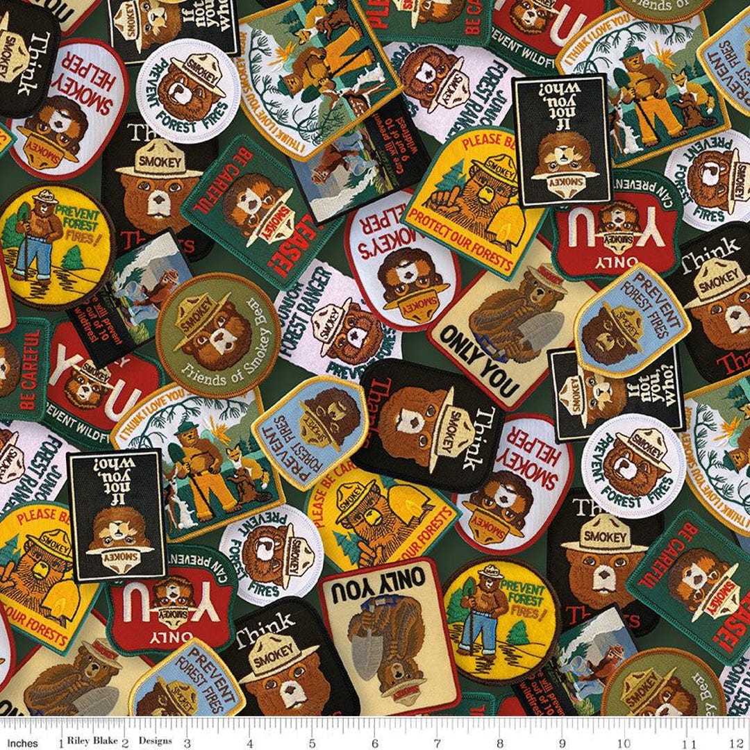 Friends of Smokey Bear - Patches Multi by Riley Blake by the Yard 3923 ...