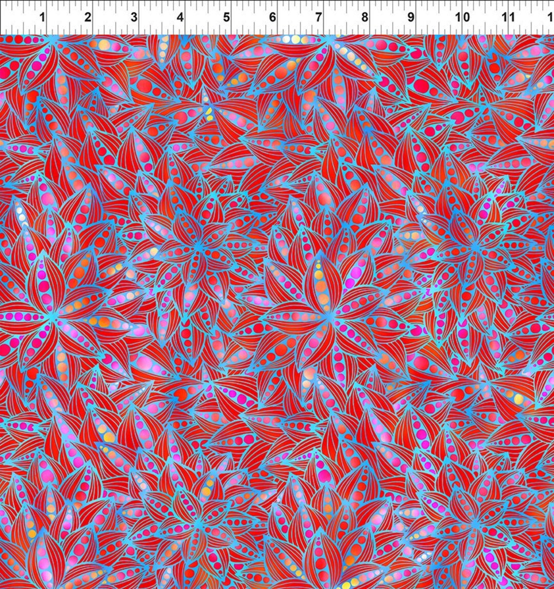 Bloom Red-dazzle by Jason Yenter for in the Beginning Fabrics by the ...
