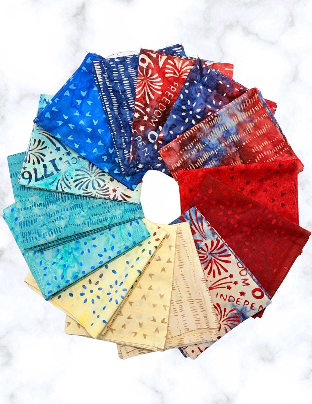 Celebrating 250 Years Batik Fat Quarter Bundle | Red, White & Blue ...