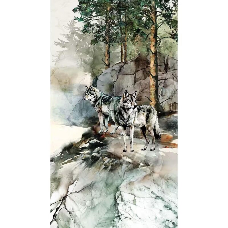 Wolf Fabric Panel - Etsy