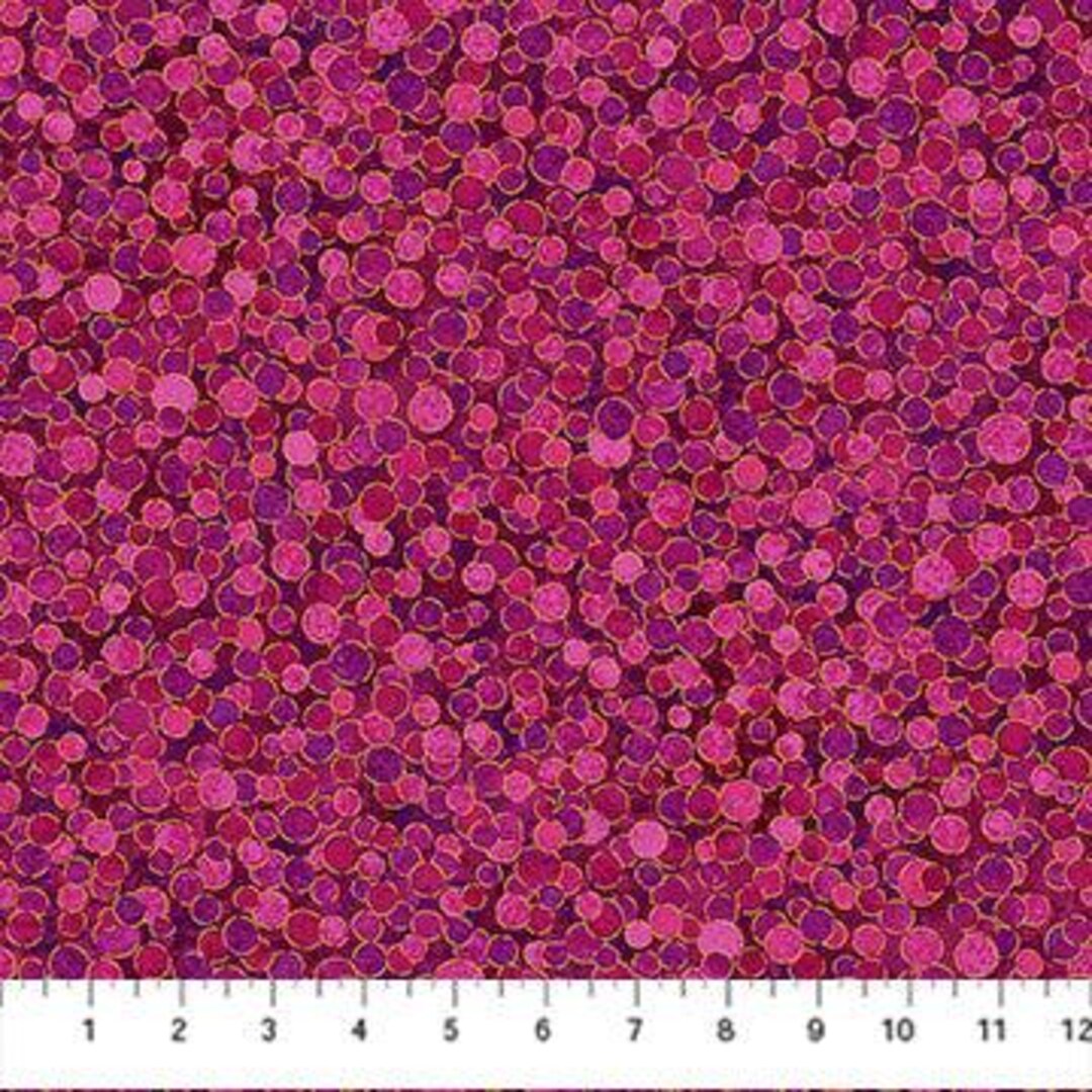 By the Yard Shimmer Bubble Gum Multi Dot by Deborah Edwards for ...