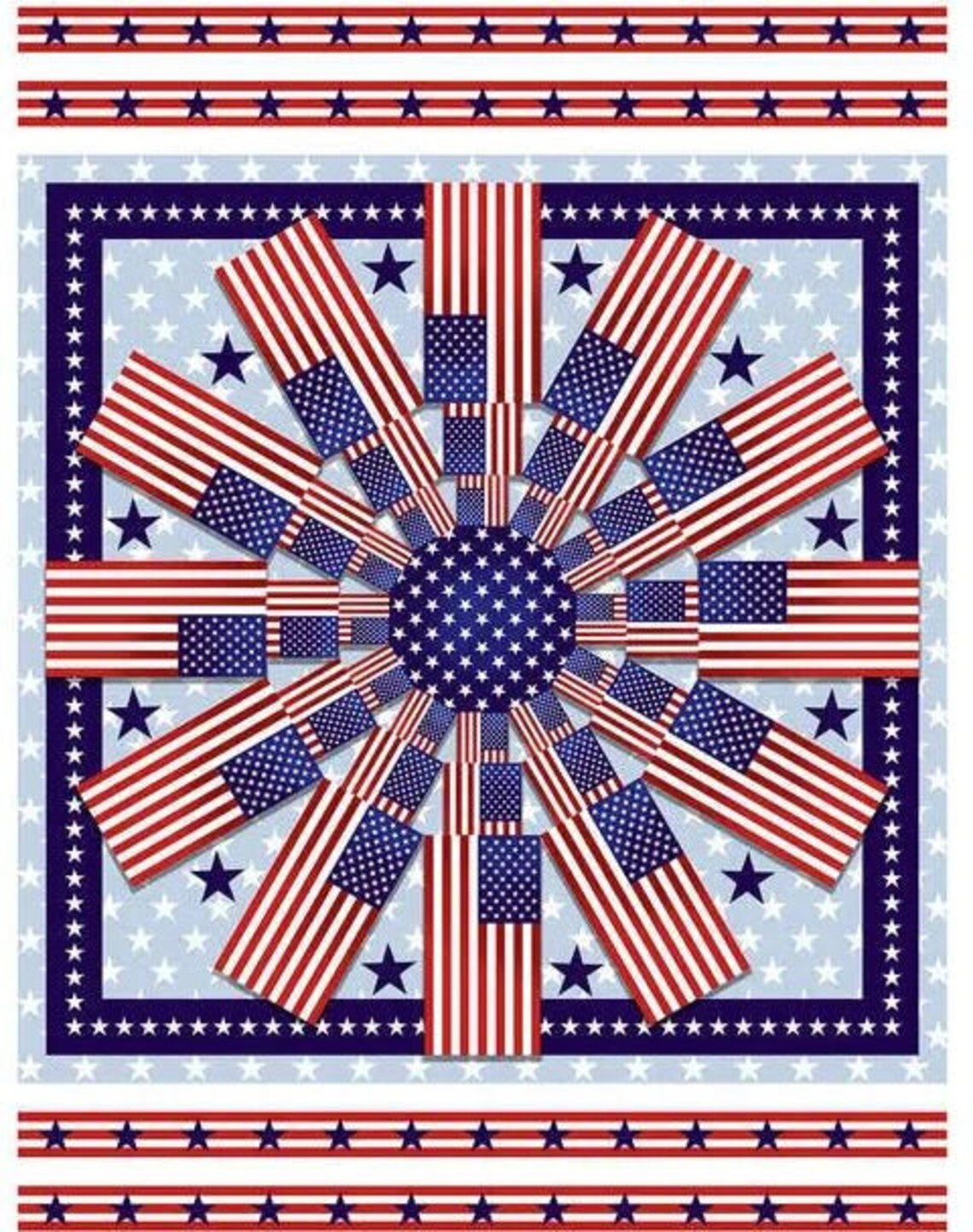 American Style by Studio E Fabric Quilt Panel 3643 - Etsy