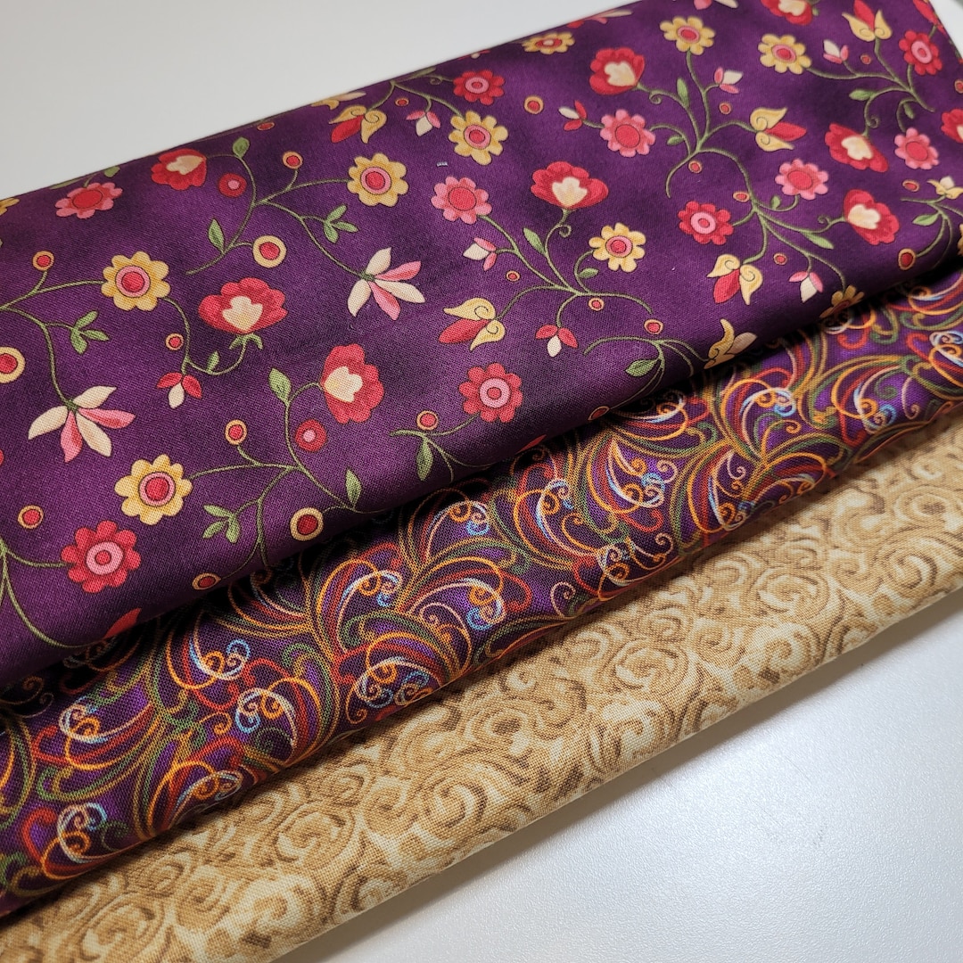3-yard Fabric Bundle - 1 Yard of Each of 3 Unique Fabrics -curated and ...