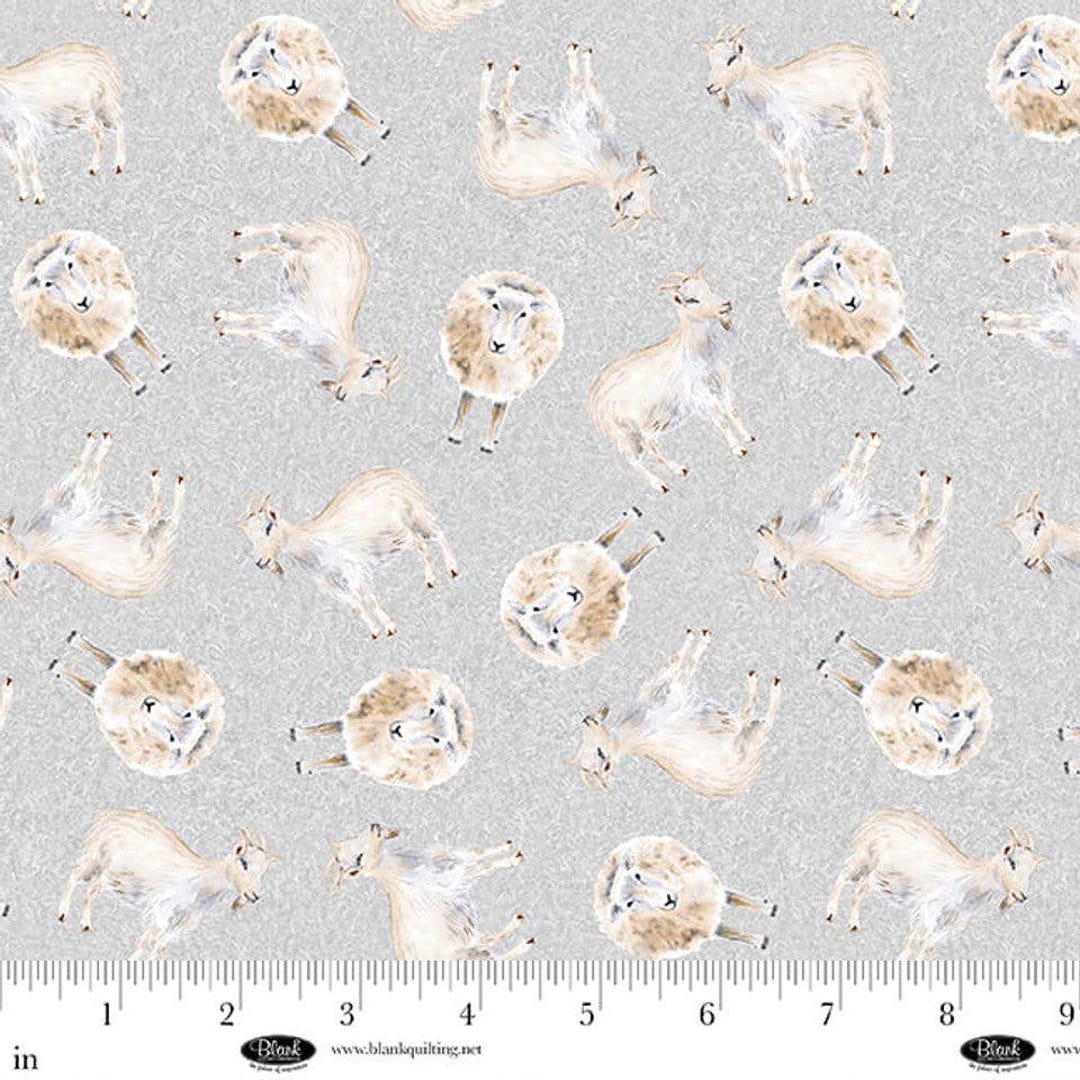 Little Seedlings Farm - Light Grey Sheep by Blank Quilting by the Yard ...