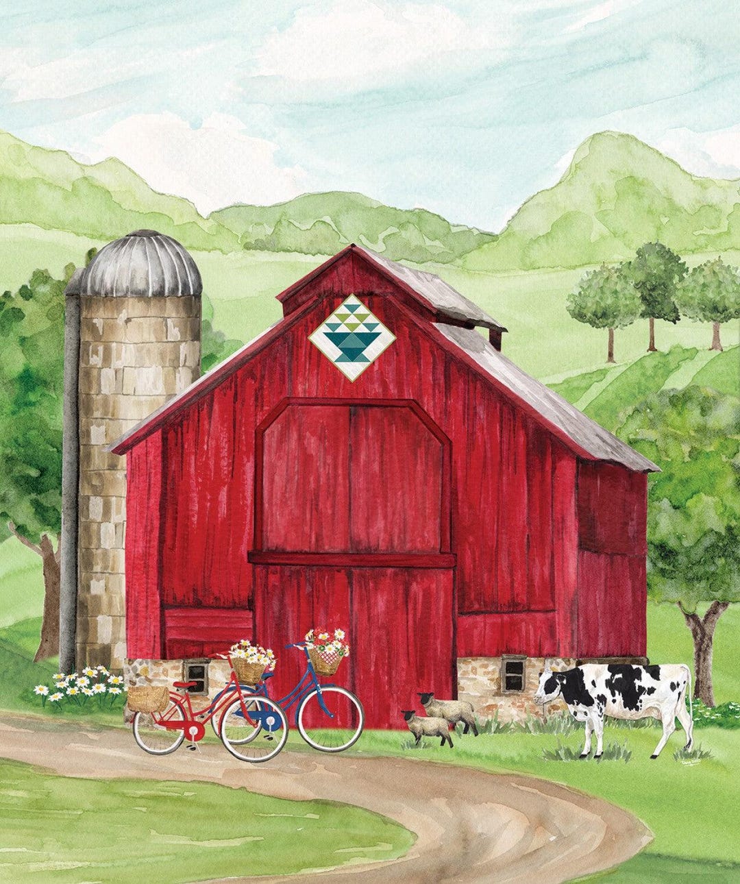 Spring Red Barn Quilt Panel by Riley Blake - 36" X 44" - Etsy