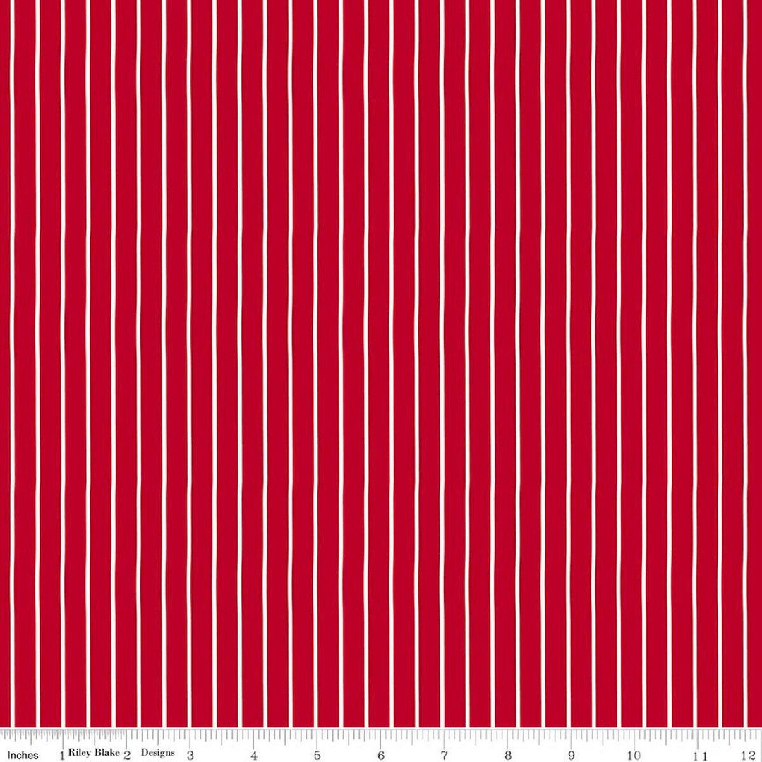 Fabric by the Yard - Radiant Ruby - Stripe Schoolhouse by Riley Blake ...