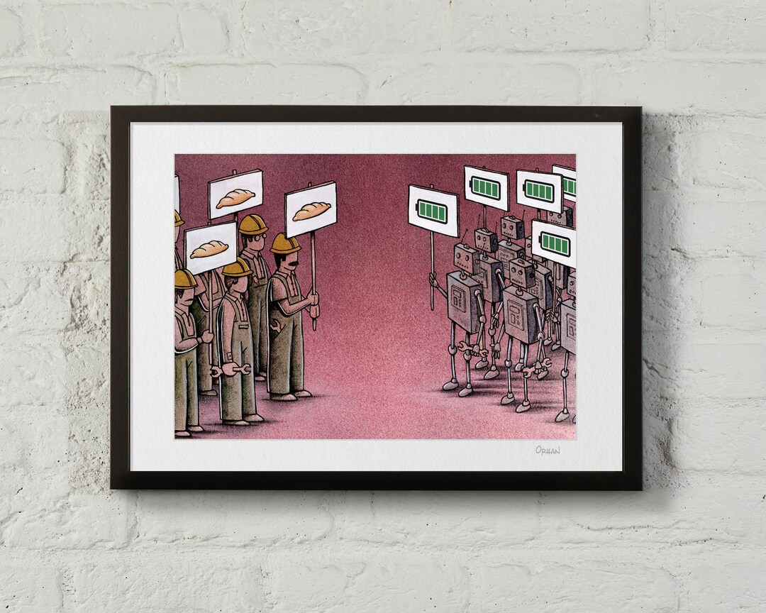 Workers. Wall Art Print of Original Illustration, Home Décor, Art for ...