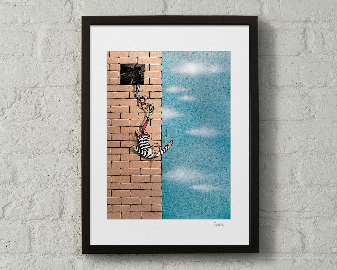 Freedom & Prison. Wall Art Print of Original Illustration, Home Décor ...