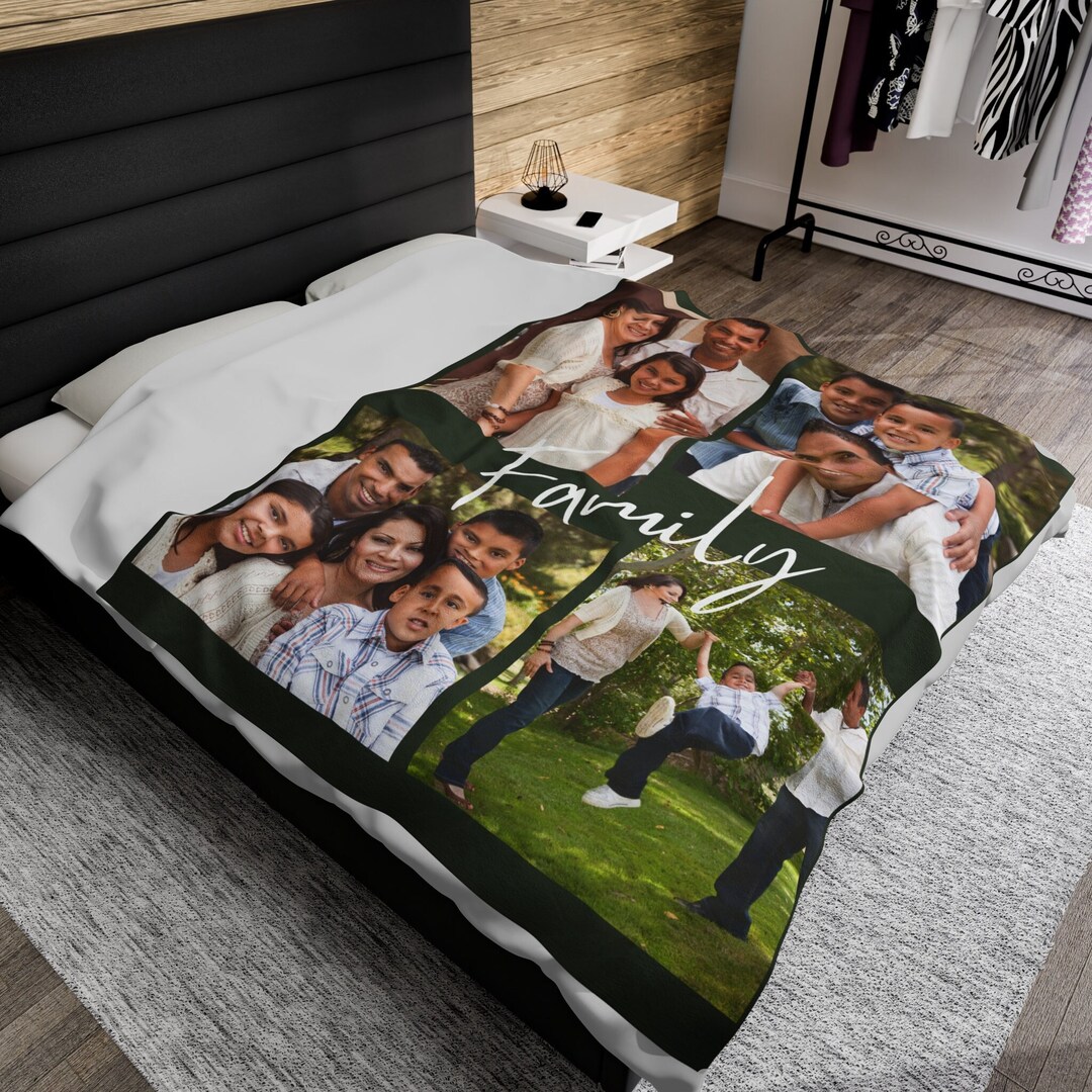 Custom Picture Family Blanket Personalized Photo Throw Blanket, Cozy ...
