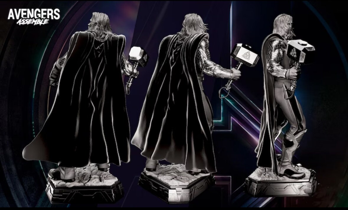 Thor Marvel Avengers Comic Super Hero 3D STL File Movie Figure Printer ...