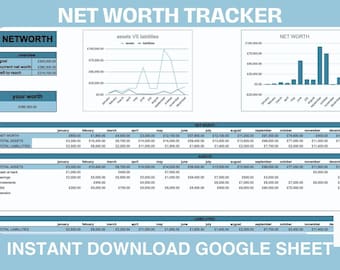 Net Worth Tracker Spreadsheet for Google Sheets, Net Worth Tracker ...