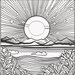 Sun Setting Coloring Pages - Etsy