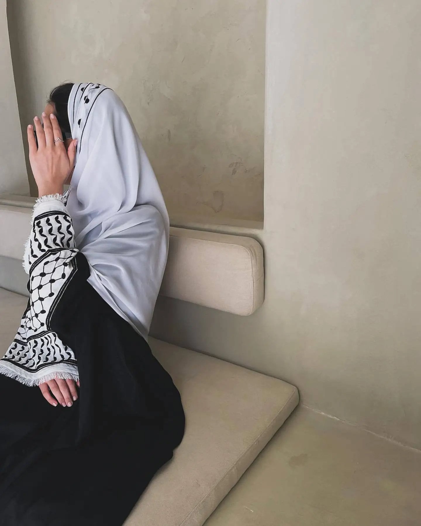 Palestine Kuffiyeh Embroidered Abaya Ramadan & Eid Jalabiya, Dubai Kaftan Perfect Gift for Women ...