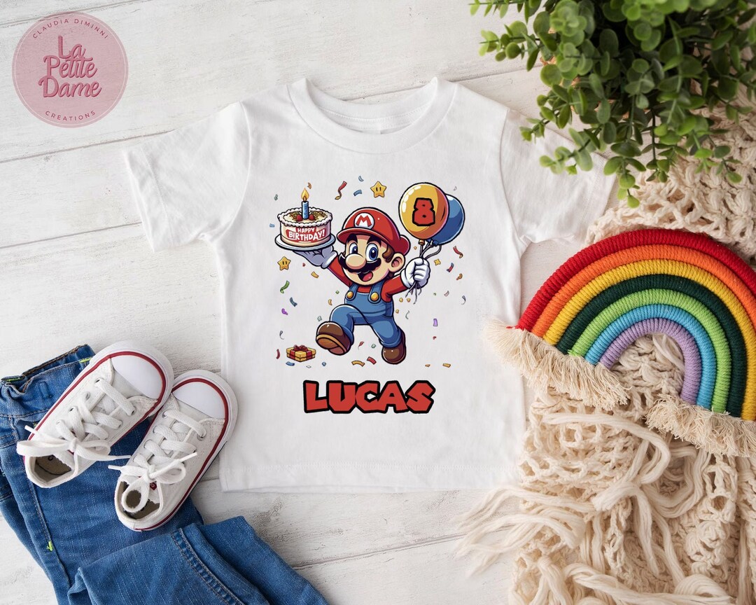 SUPER MARIO BROS Personalized Kids Birthday,anniversary,gift T-shirt - Etsy