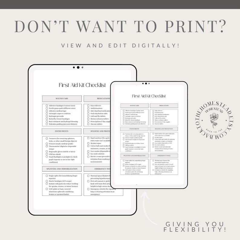 Complete 72-hour Emergency Kit Checklist Printable – Essential Survival ...
