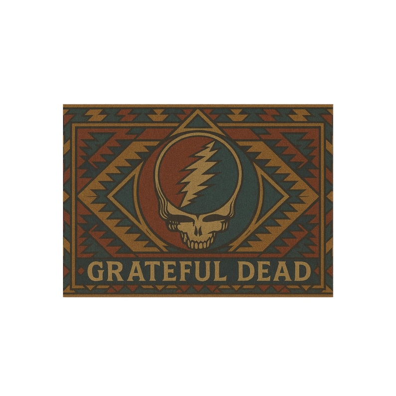 Grateful Dead Rug: Steal Your Face, Hippie Boho Outdoor Mat - Etsy